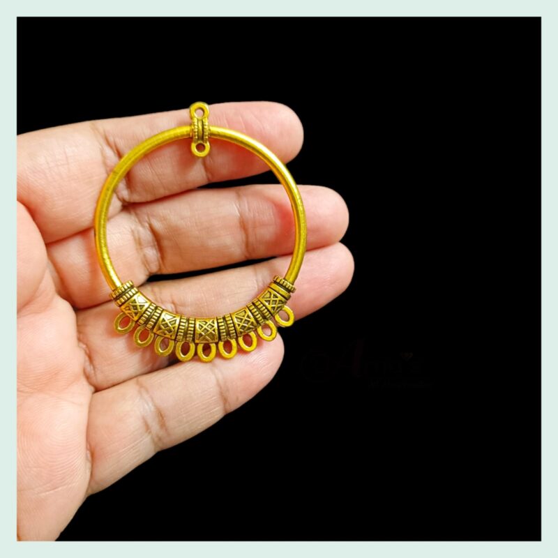 OXIG0040 -2 PAIRS GOLDEN GERMAN SILVER TAAR BALI – arnas jewellery